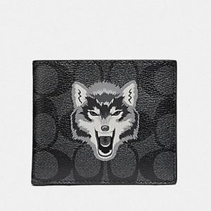 Coach | Bags | Coach Double Billfold With Wolf Motif Nwt | Poshmark